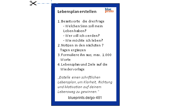 Lebensplan erstellen - Anleitung mit Vorlage